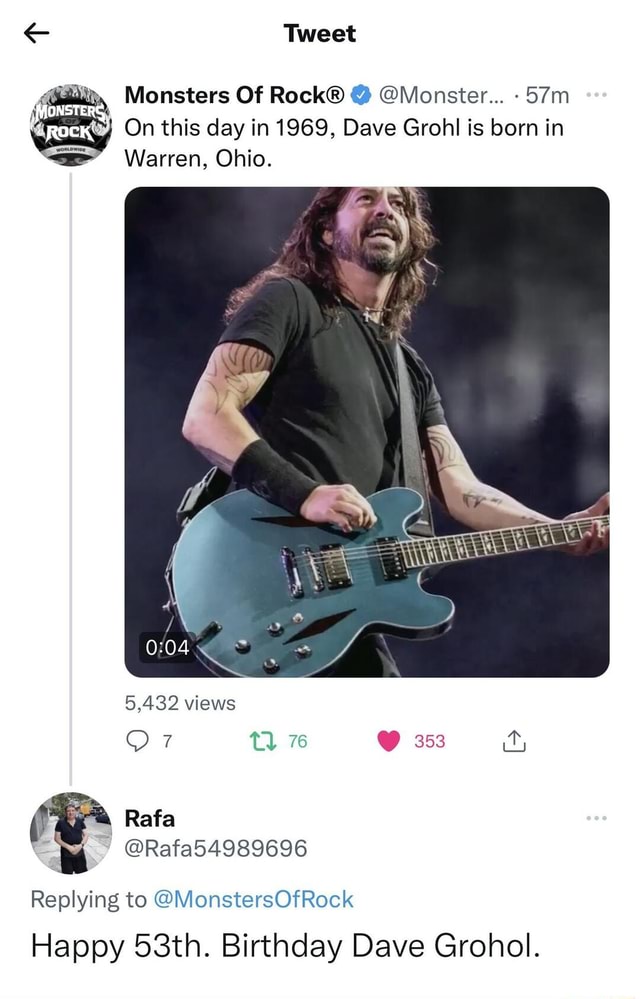 Tweet Monsters Of @ @Monster... On this day in 1969, Dave Grohl is born in