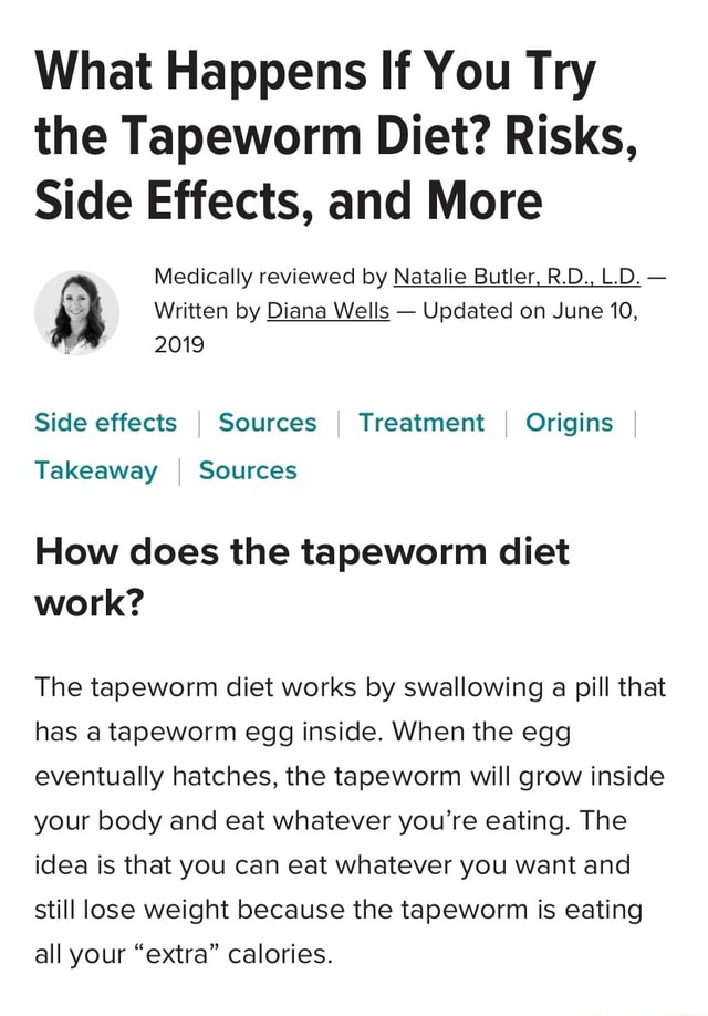 What Happens If You Try the Tapeworm Diet? Risks, Side Effects, and ...