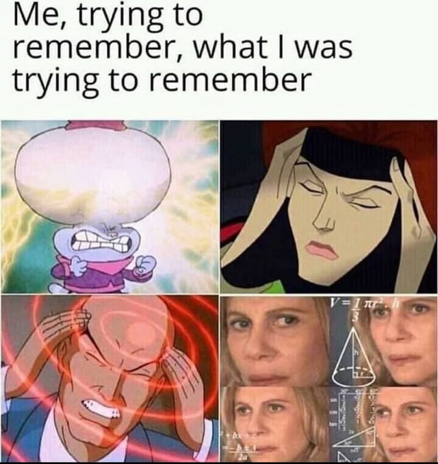 Me, trying to remember, what was trying to remember - iFunny