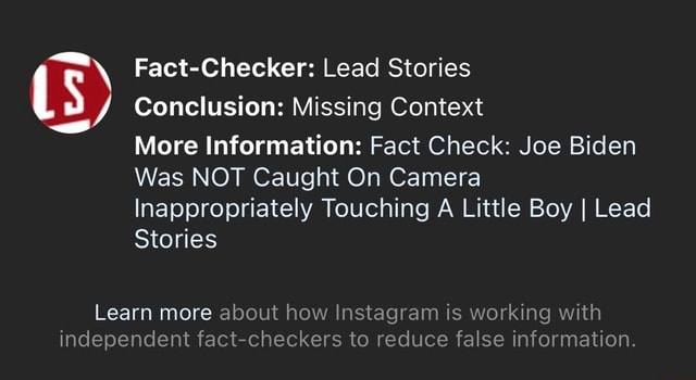Fact-Checker: Lead Stories Conclusion: Missing Context More Information ...