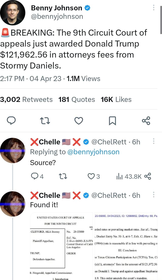 & BREAKING: The Circuit Court of appeals just awarded Donald Trump ...