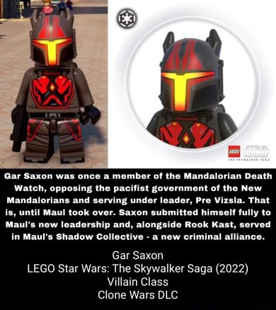 Gar Saxon was once a member of the Mandalorian Death Watch, opposing ...