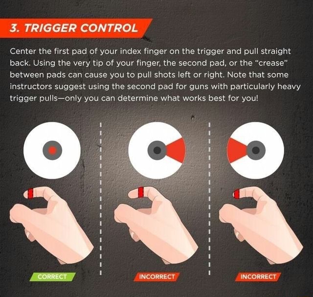 3. TRIGGER CONTROL Center the first pad of your index finger on the ...