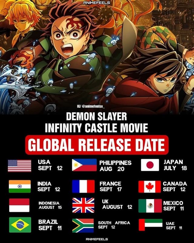 FINIMEFEELS oe DEMON SLAYER INFINITY CASTLE MOVIE GLOBAL RELEASE DATE ...