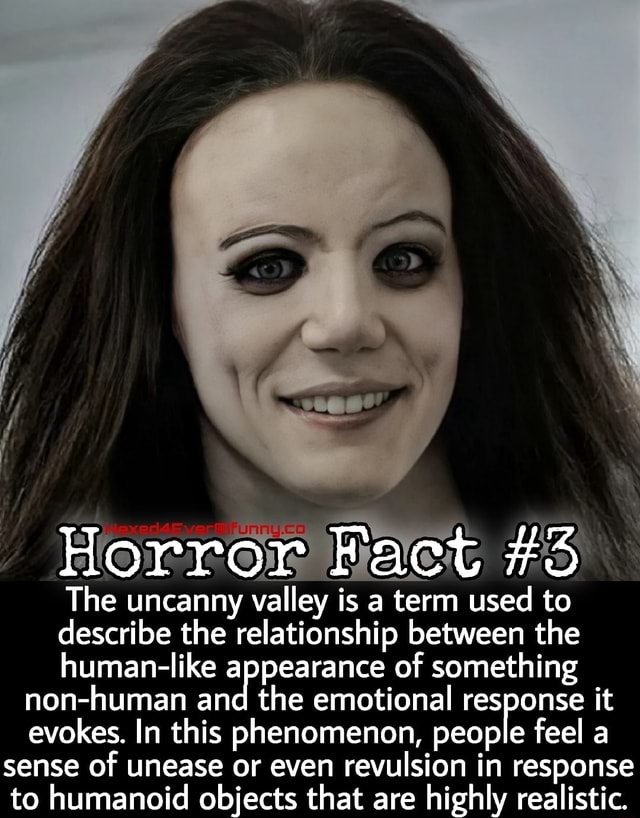 Horror Fact #3 The uncanny valley is a term used to describe the ...