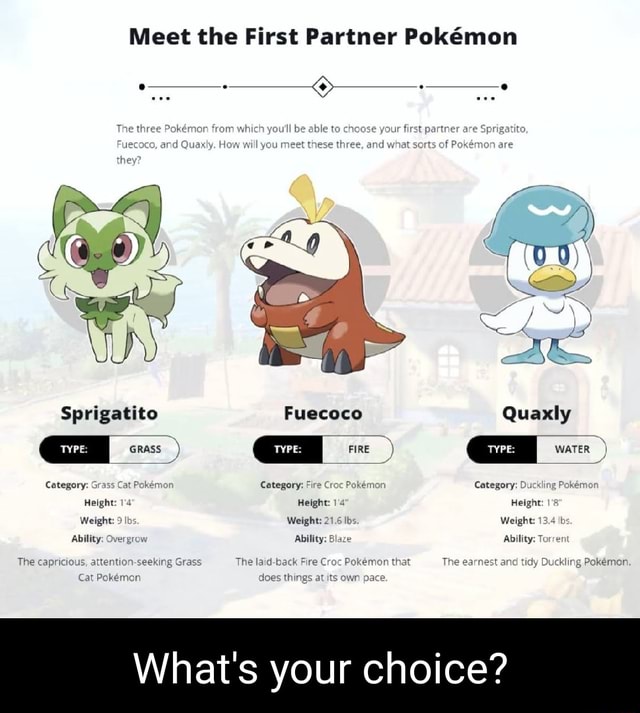 Meet the First Partner Pokmon The three Pokmon from w be able to choose ...