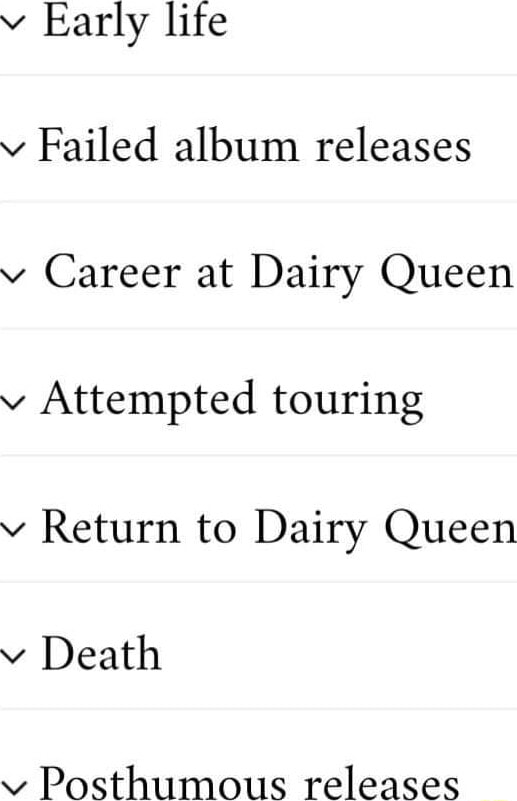 Early life v Failed album releases Career at Dairy Queen Attempted ...