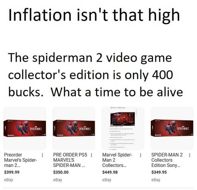 Inflation isn't that high The spiderman 2 video game collector's ...