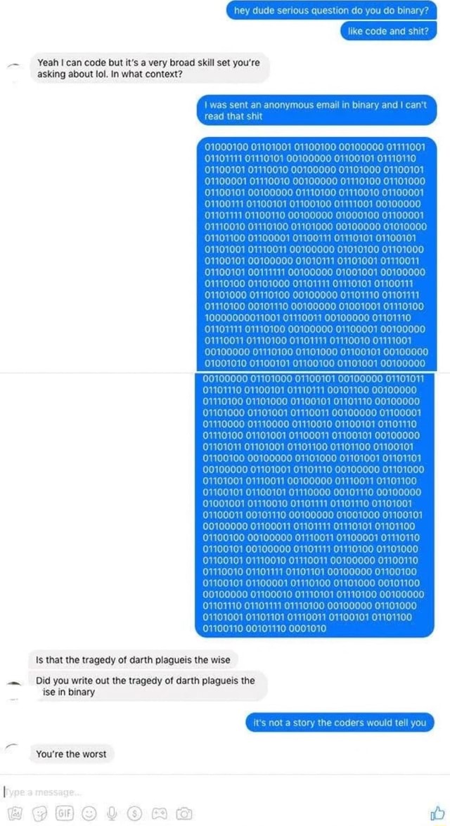 Do you do bi like code and shit? Yeah I can code but it's a very broad skill set you're asking ...