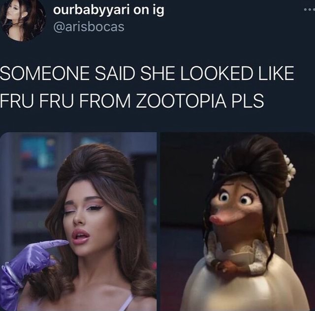 @arisbocas SOMEONE SAID SHE LOOKED LIKE FRU FRU FROM ZOOTOPIA PLS - iFunny