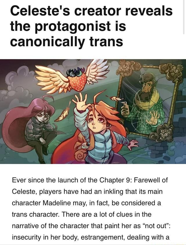 Celeste's creator reveals the protagonist is canonically trans Ever ...
