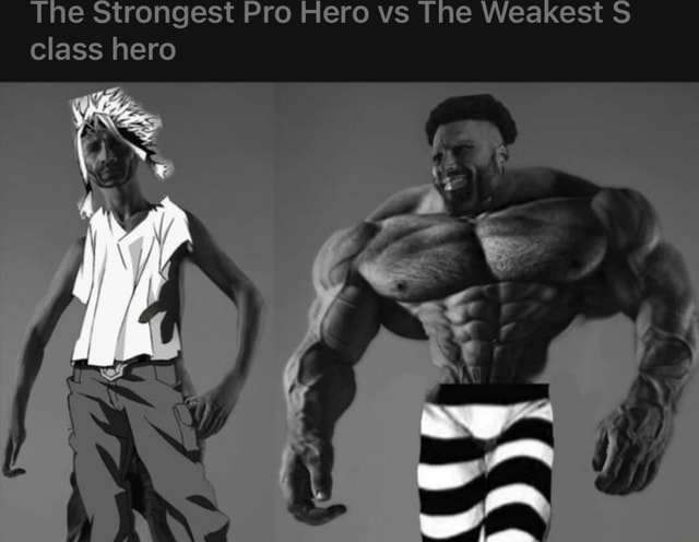 The Strongest Pro Hero vs The Weakest class hero - iFunny