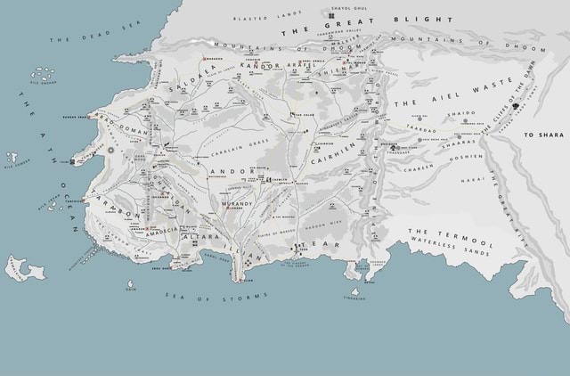 Wheel of Time Map Including the Aiel Waste - SMAYOL OHUL auastee eat ...