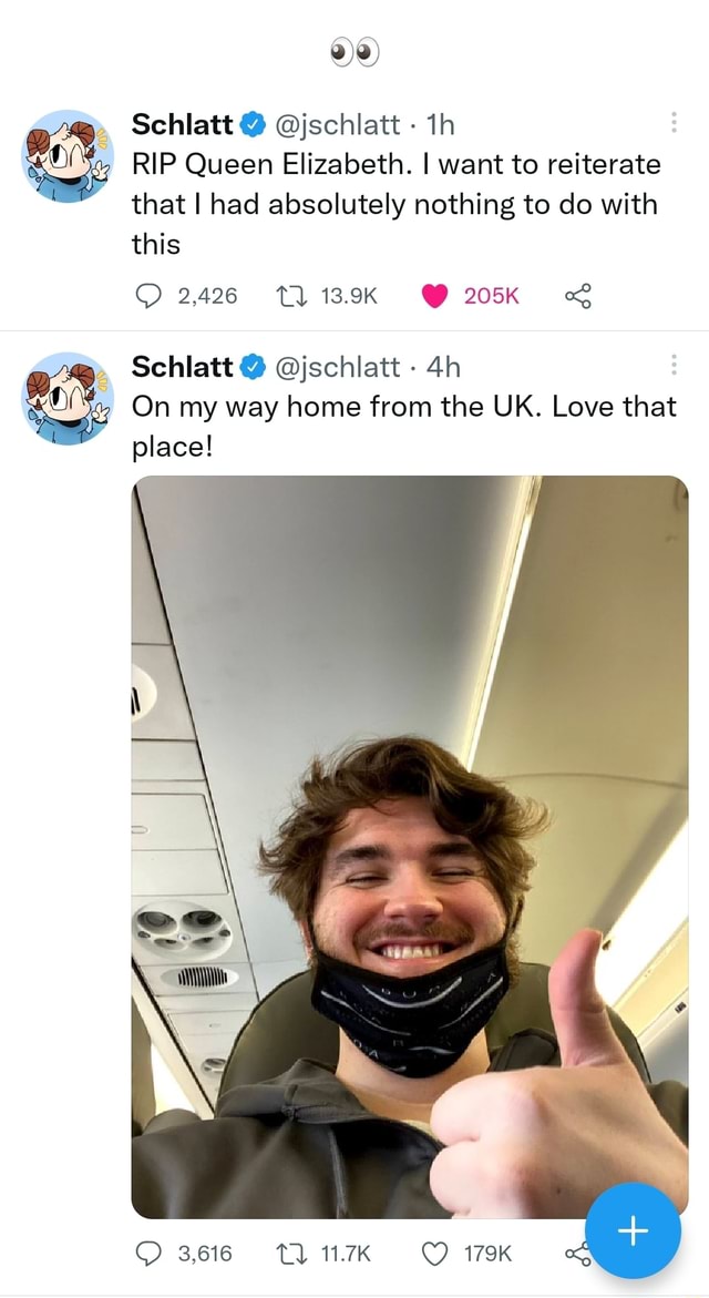 Schlatt @ @jschlatt th RIP Queen Elizabeth. I want to reiterate that I ...