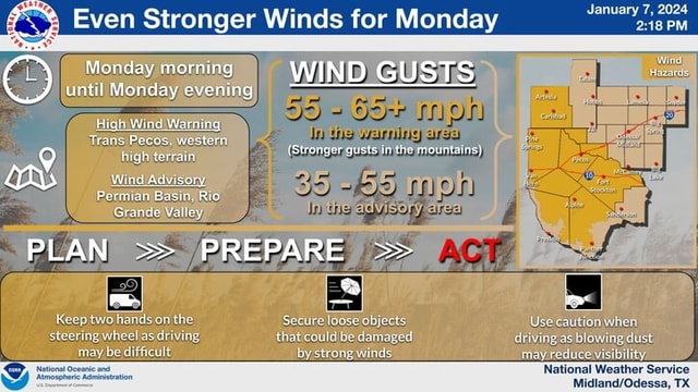 Even Stronger Winds for Monday PM until Monday evening Monday morning ...