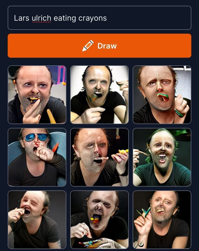 Lars ulrich eating crayons Draw - iFunny