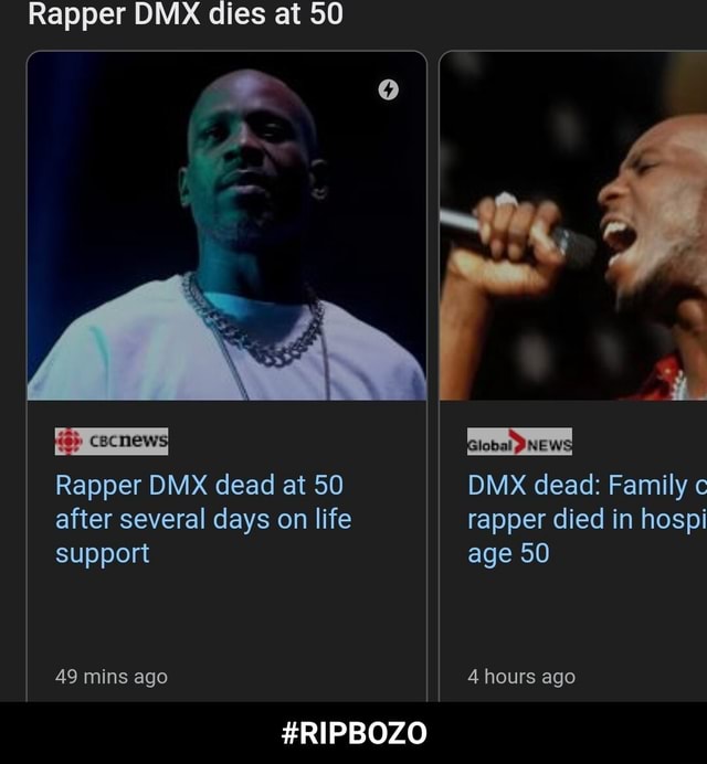 Rapper DMX dies at 50 Rapper DMX dead at 50 after several days on life ...