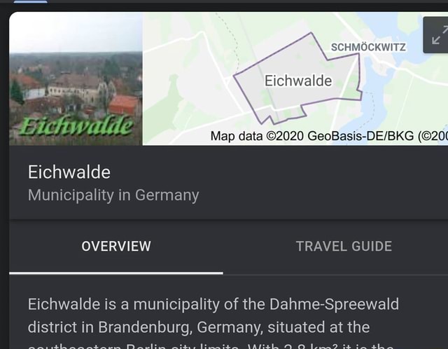 Map data ©2020 GeoBasis-DE/BKG (©20( Eichwalde Municipality in Germany ...