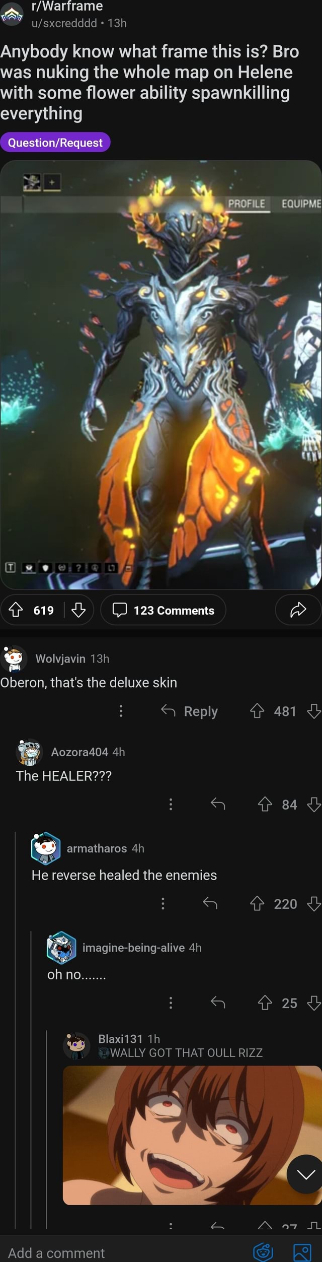 Anybody know what frame this is? Bro was nuking the whole map on Helene ...