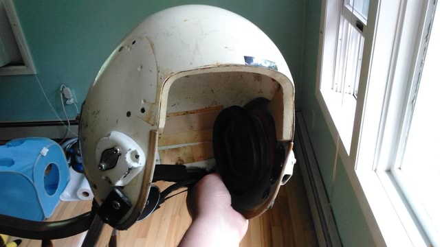 Headset was coming apart, missing the liner, and missing the visor ...