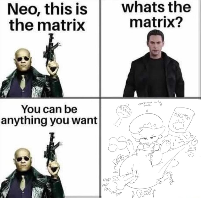 Neo, this is whats the the matrix matrix? You can be anything you want ...