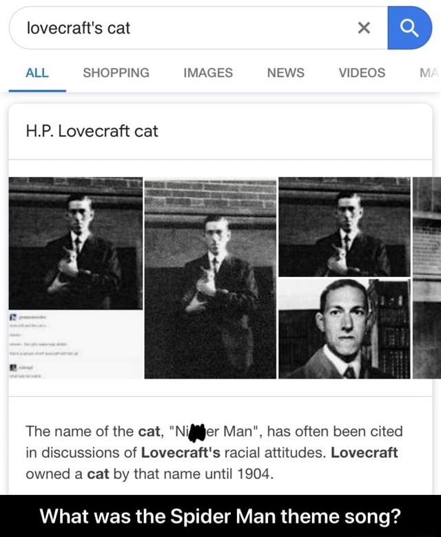 SHOPPING NEWS VIDEOS HP. Lovecraft cat The name of the cat, ”Niuer Man ...