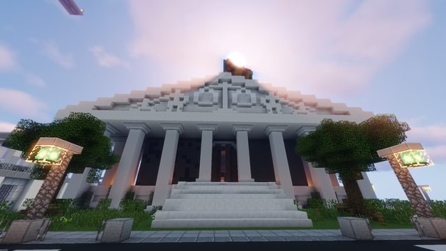 An Courthouse build in a minecraft city. - iFunny