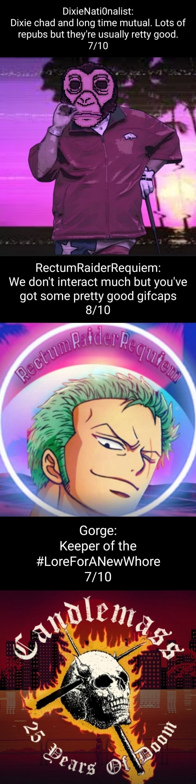 DixieNatiOnalist: Dixie chad and long time mutual. Lots of repubs but ...