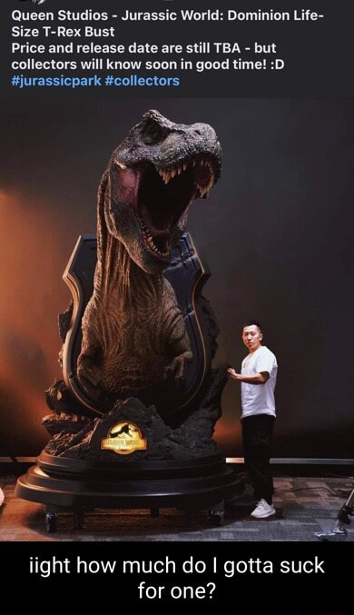 Queen Studios - Jurassic World: Dominion Life- Size T-Rex Bust Price ...