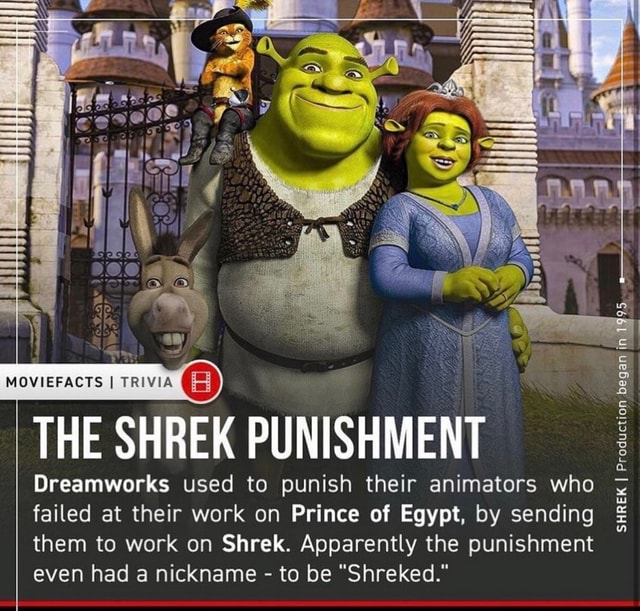 MOVIEFACTS I TRIVIA THE SHREK PUNISHMENT Dreamworks used to punish ...