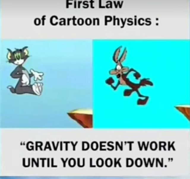 First Law of Cartoon Physics : NI 'N "GRAVITY DOESN'T WORK UNTIL YOU ...