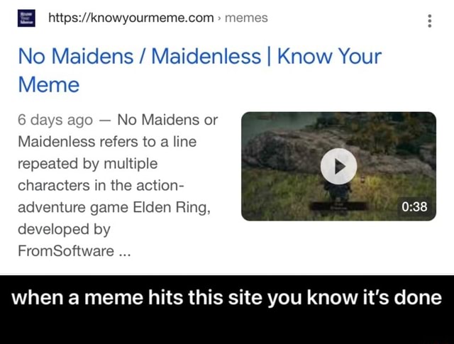 Memes No Maidens / Maidenless I Know Your Meme 6 days ago - No Maidens ...