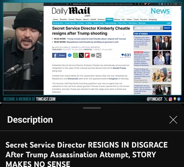 Daily Mail Secret Service Director Kimberly Cheatle resigns after Trump ...