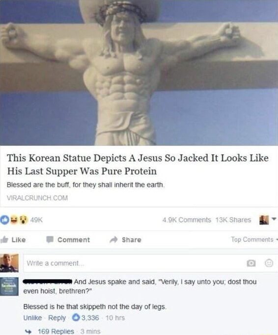 This Korean Statue Depicts A Jesus So Jacked It Looks Like His Last ...