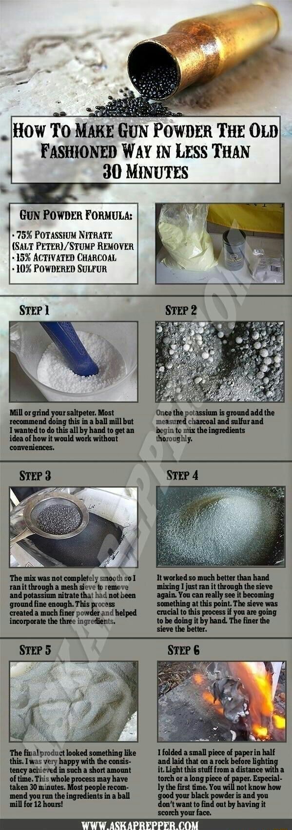 How To MAKE GUN POWDER THE OLD FASHIONED WAY IN LESS THAN 30 MINUTES ...