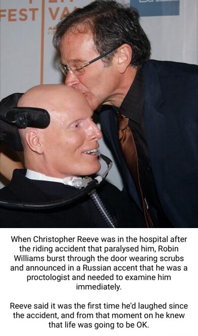 When Christopher Reeve was in the hospital after the riding accident ...
