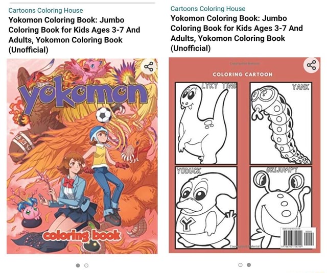 Cartoons Coloring House Yokomon Coloring Book: Jumbo Coloring Book for ...