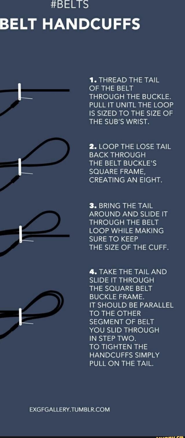 #BELIS BELT HANDCUFFS THREAD THE TAIL OF THE BELT THROUGH THE BUCKLE ...
