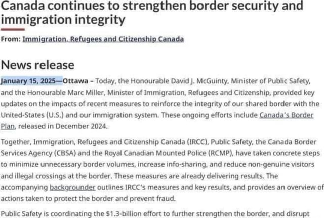 Canada continues to strengthen border security and immigration ...