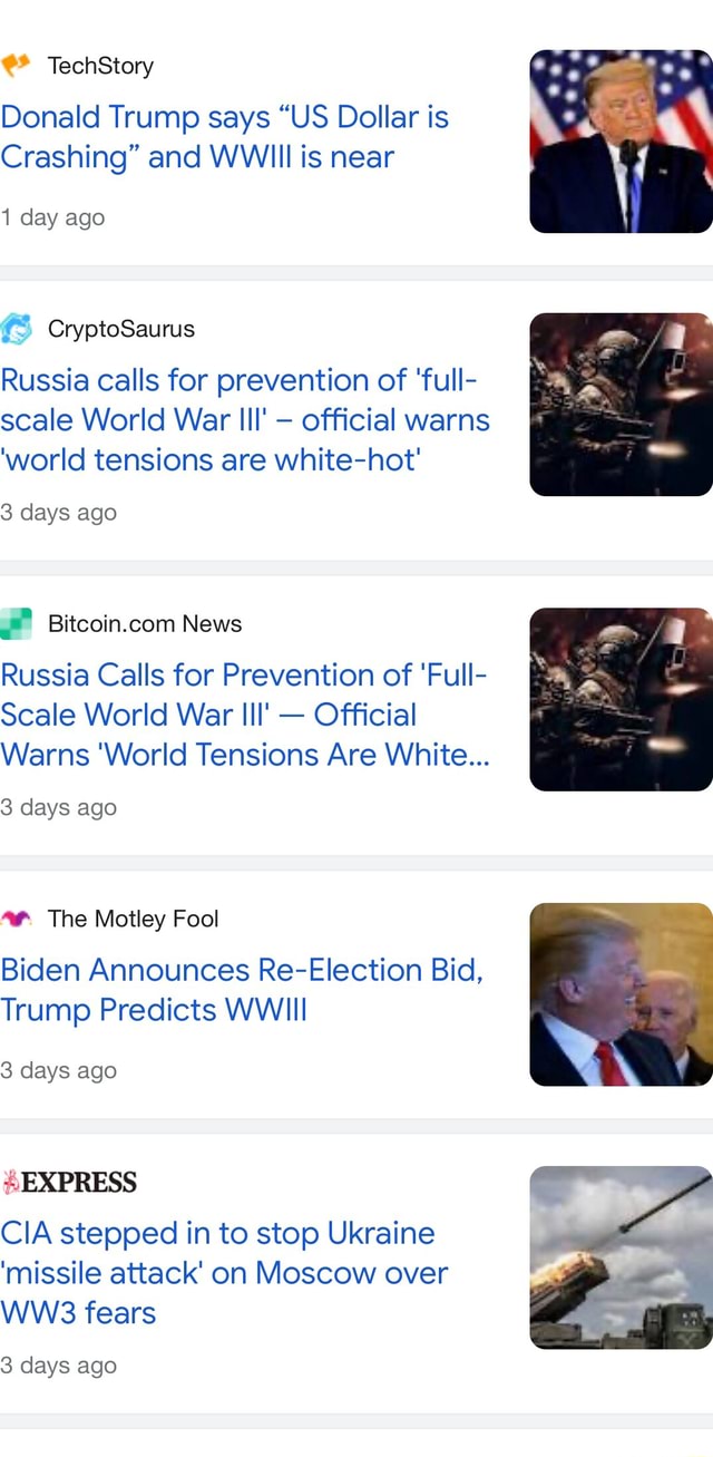 Donald Trump says "US Dollar is Crashing" and WWIII is near TechStory I ...