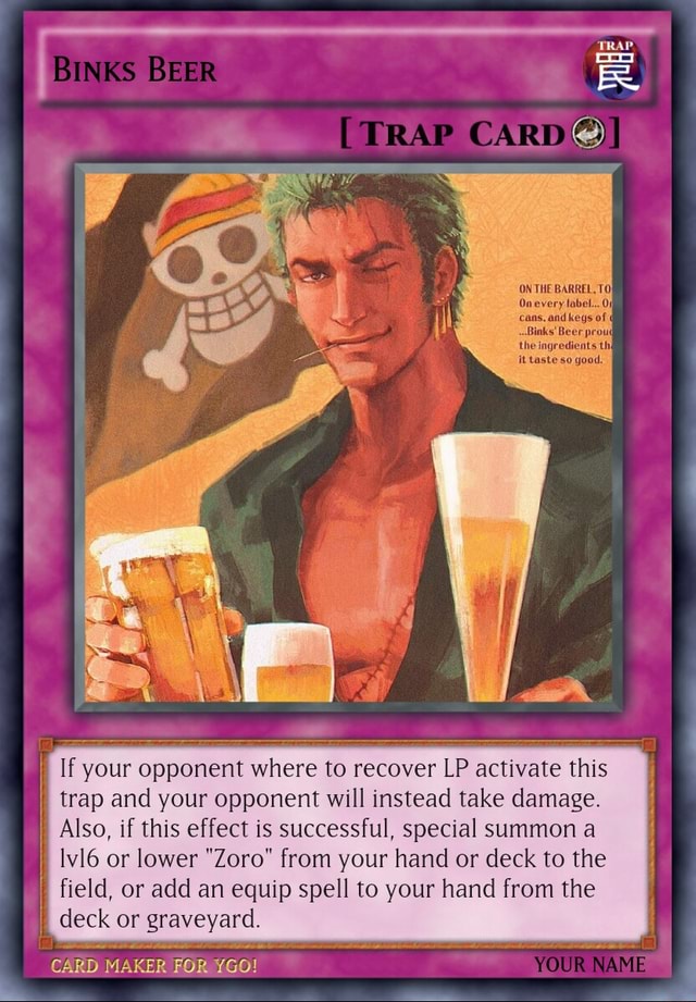 BINKS BEER (TRAP CARDS] ON THE BARREL, TO} On every fabel...0 id proug ...
