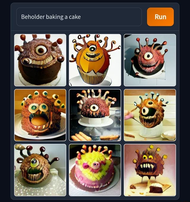 Beholder baking a cake Run - iFunny