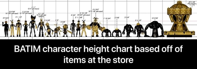 BATIM character height chart based off of items at the store - BATIM ...
