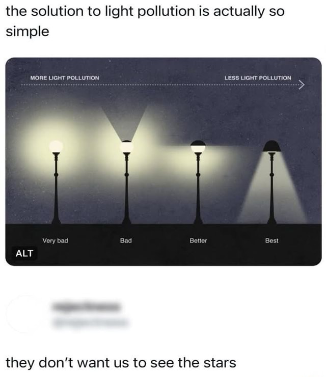 The solution to light pollution is actually so simple MORE LIGHT ...