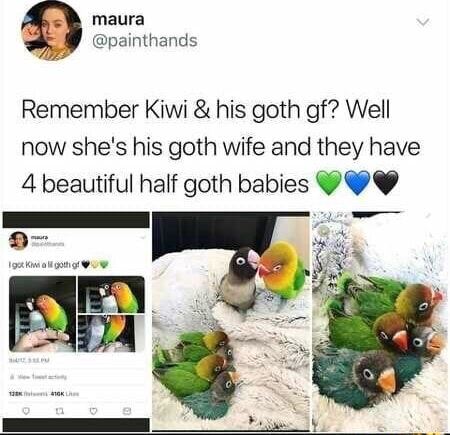 Maura Remember Kiwi & his goth of? Well now she's his goth wife and ...