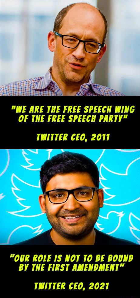 "WE ARE THE FREE SPEECH WING OF THE FREE SPEECH PARTY" TWITTER CEO ...