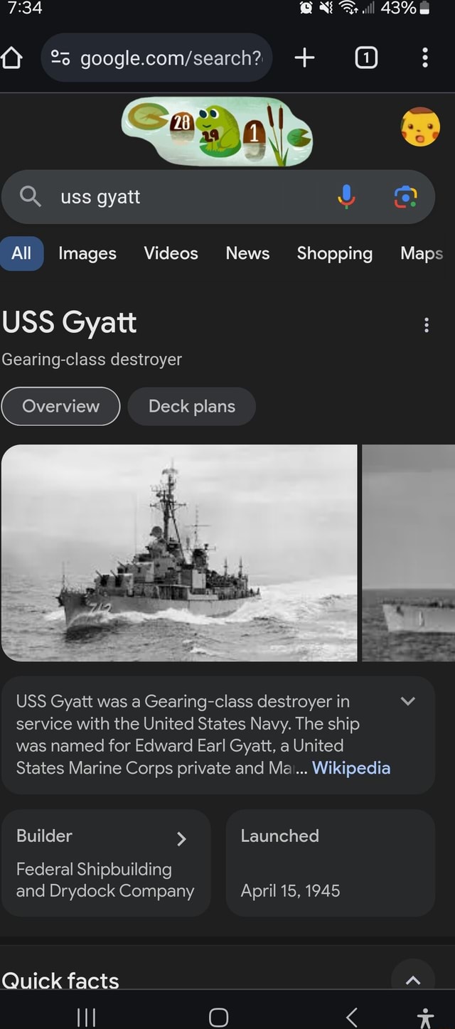 Uss gyatt All Images Videos News Shopping Maps USS Gyatt Gearing-class ...