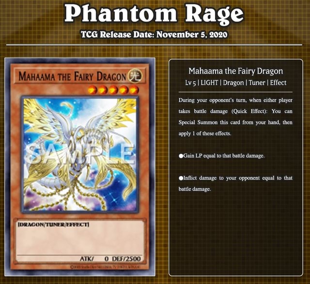 Phantom Rage TCG Release Date: November 5, 2020 2) Mahaama the Fairy ...