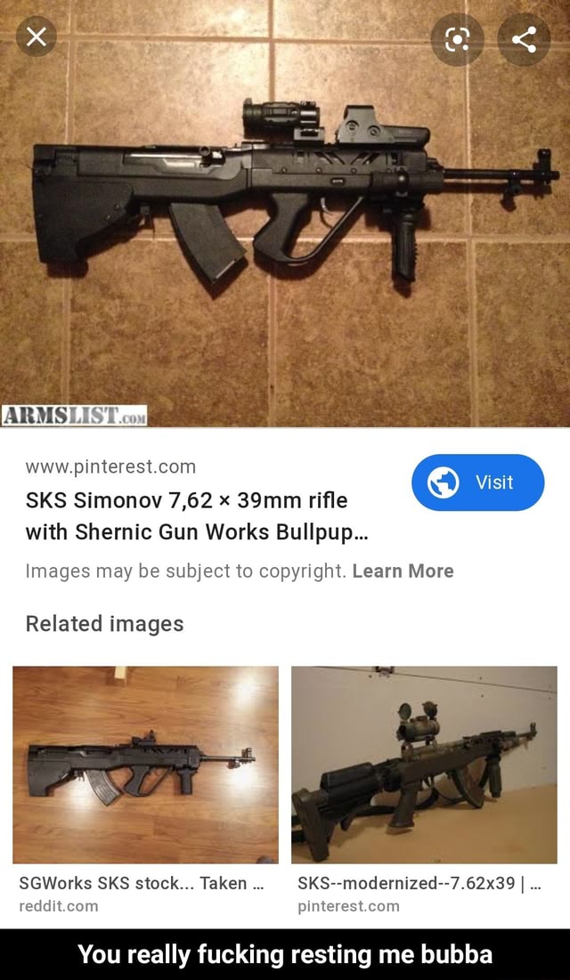 Www.pinterest.com ISI SKS Simonov 7,62 x 39mm rifle with Shernic Gun ...