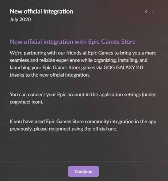 New official integration
